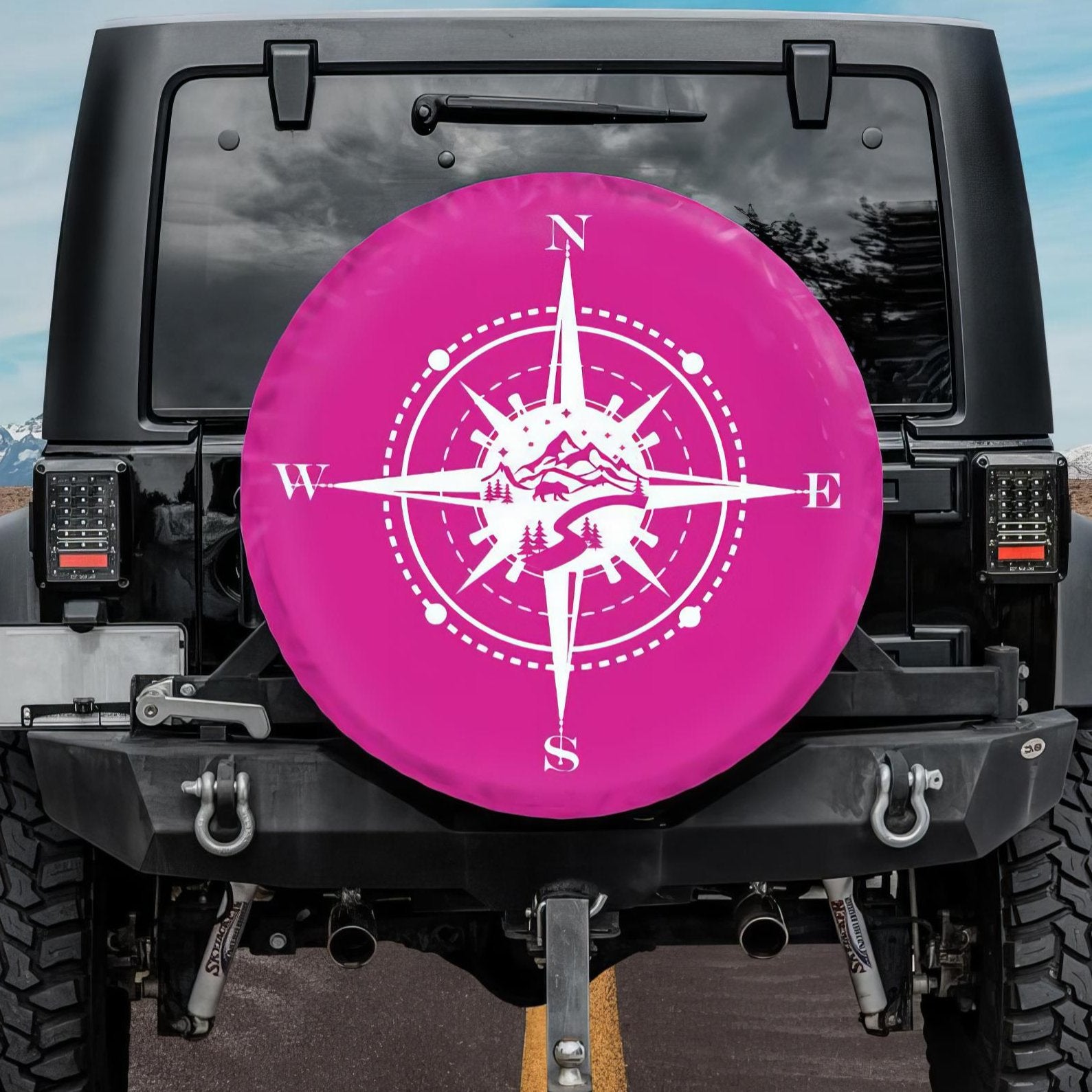PINK JEEP TIRE COVER - Camping Compass Tire Cover – COVERDOM