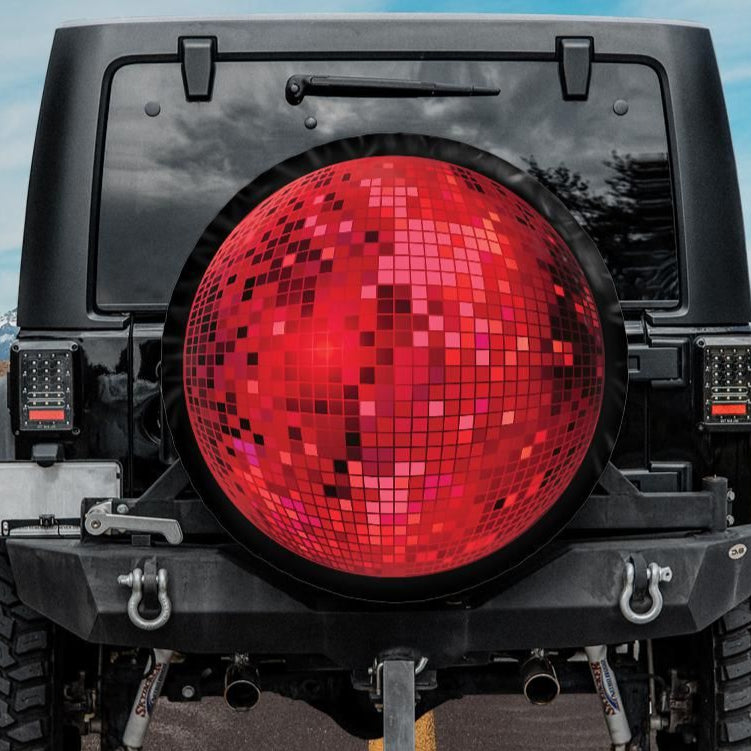 Red Disco Ball Spare Tire Cover – COVERDOM